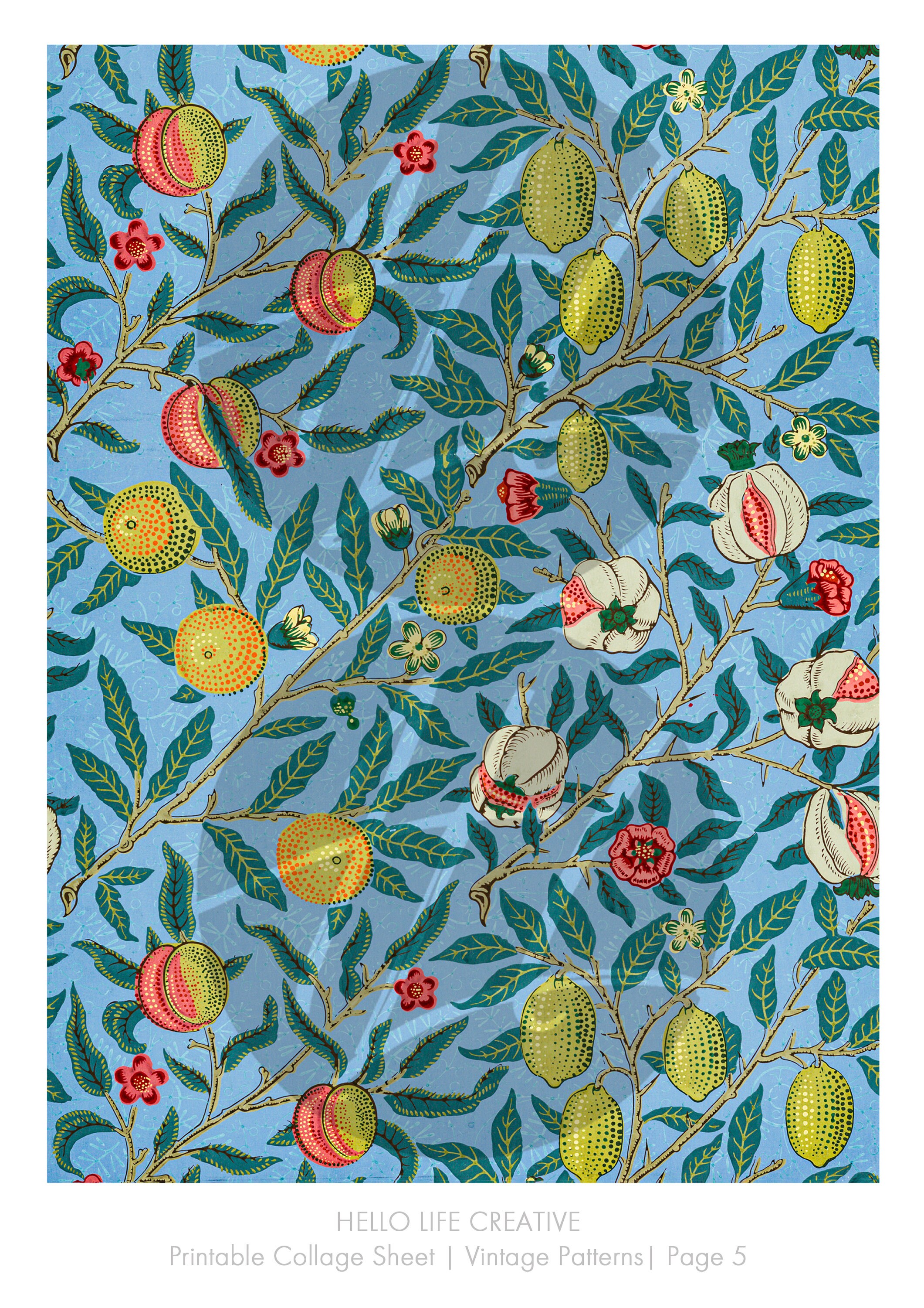 PRINTABLE COLLAGE SHEETS Vintage Patterns Junk Journal Instant Digital ...