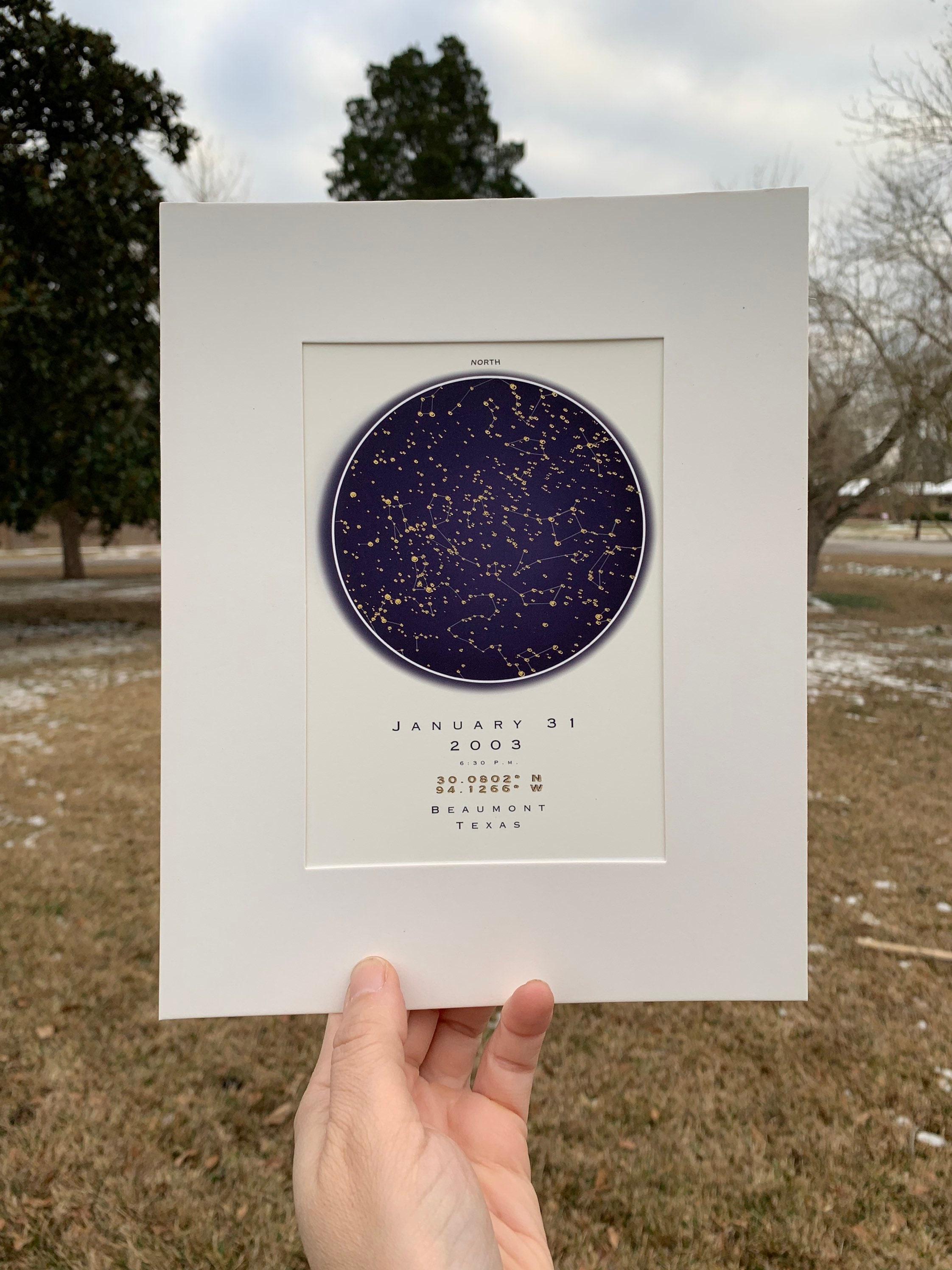 Star Chart Gold Foil Print 5x7 Map of the Stars - Etsy