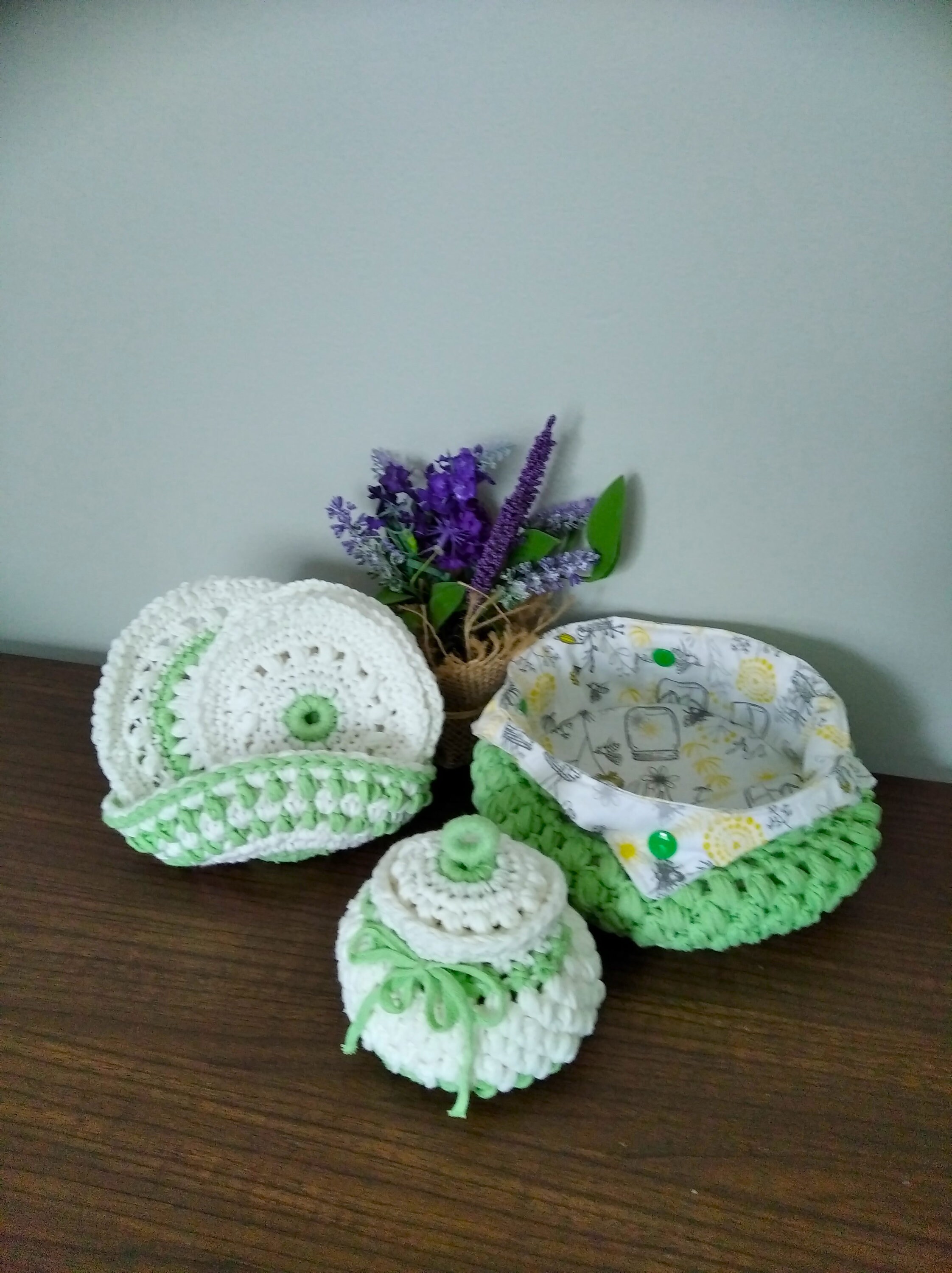 Crochet Mini Container, Crochet Candy Holder, Crochet Sugar Bowl ...