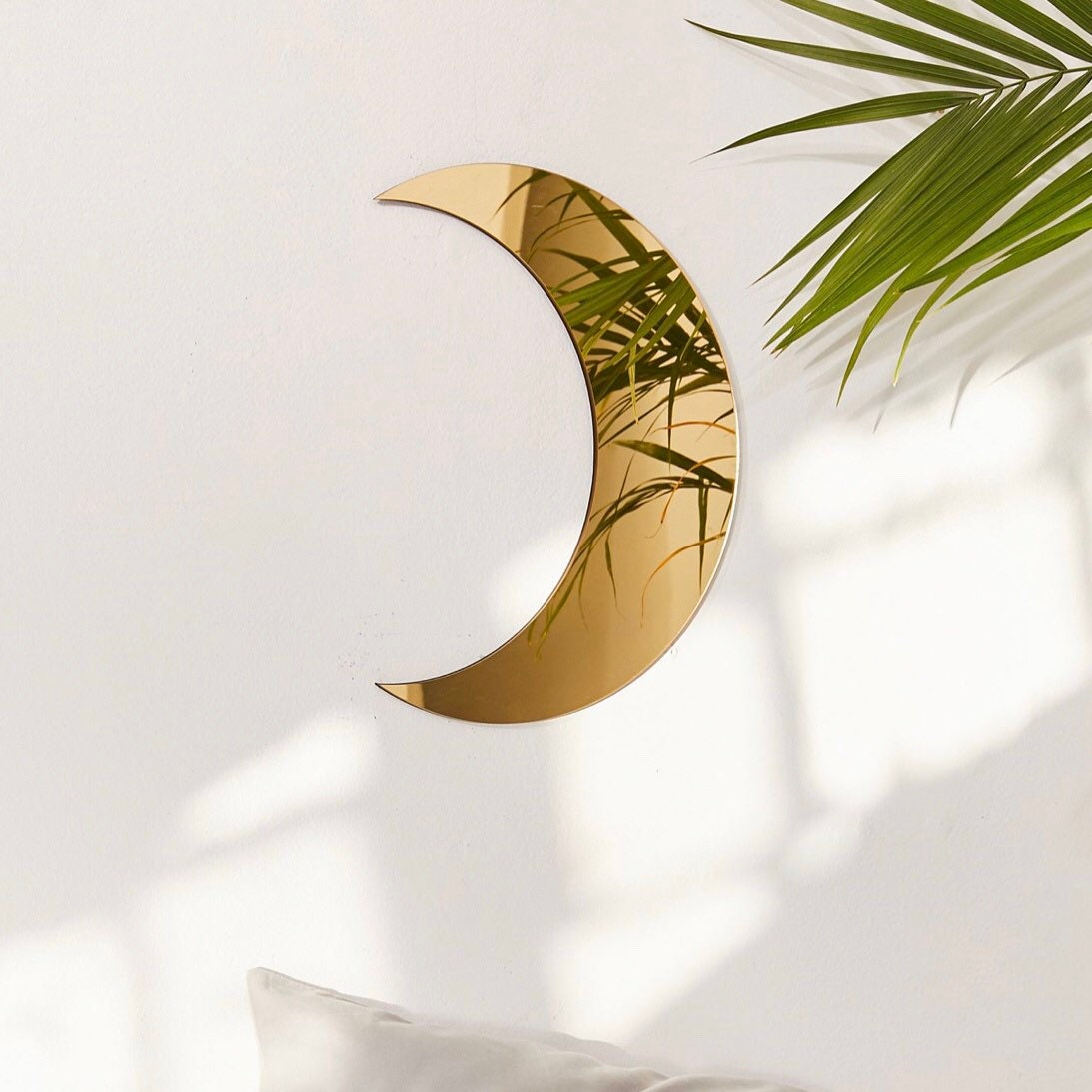 Crescent Half Moon Shape Gold Mirror Personalised Bedroom | Etsy