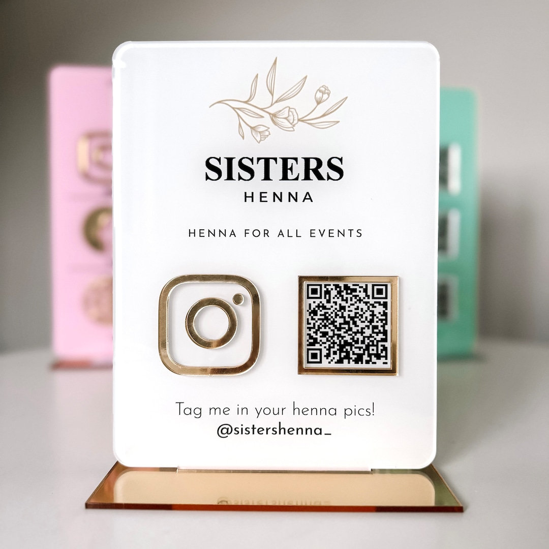 Logo and QR Code Business Instagram Facebook Social Media Sign | Salon ...