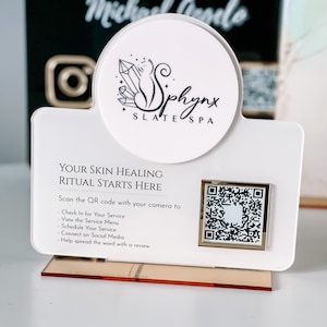 Custom Business Card Desk Sign, Realtor Sign, Digital Contact Card ...