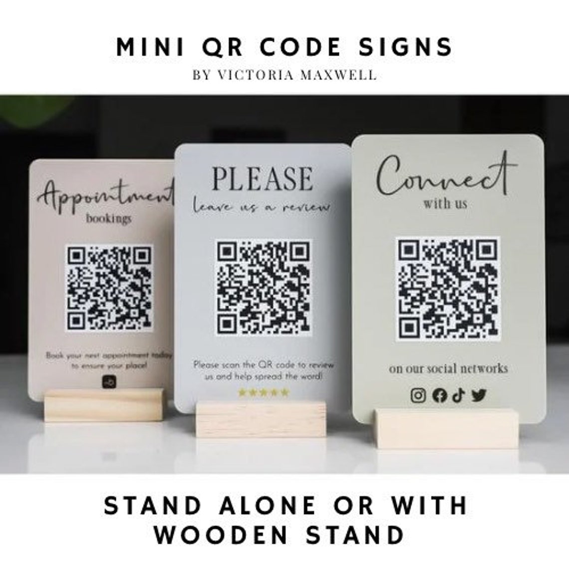 Mini QR Display Sign - Etsy