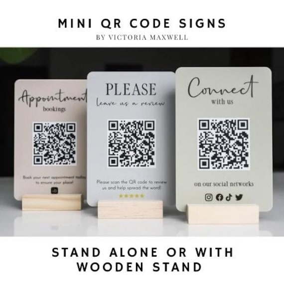 Mini QR Display Sign - Etsy