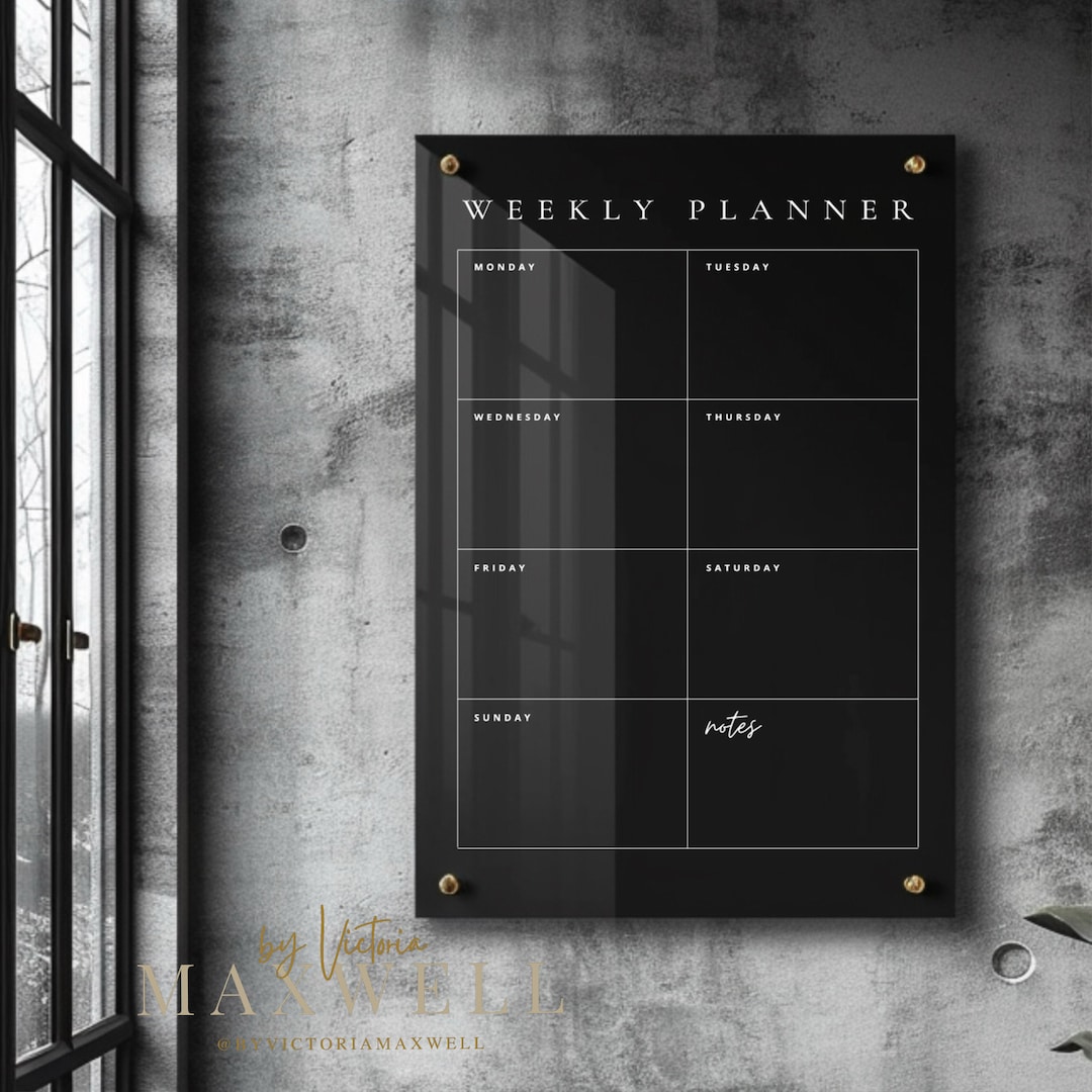 A4 Personal Weekly Planner | Recyclable Acrylic Reusable Wipeable ...