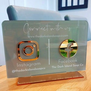 Social Media Business Sign | Marketing Sign for Small Business | Salon ...