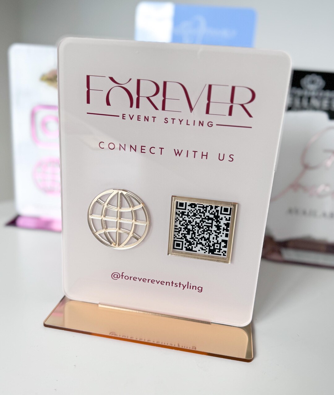 Logo and QR Code Business Instagram Facebook Social Media Sign | Salon ...