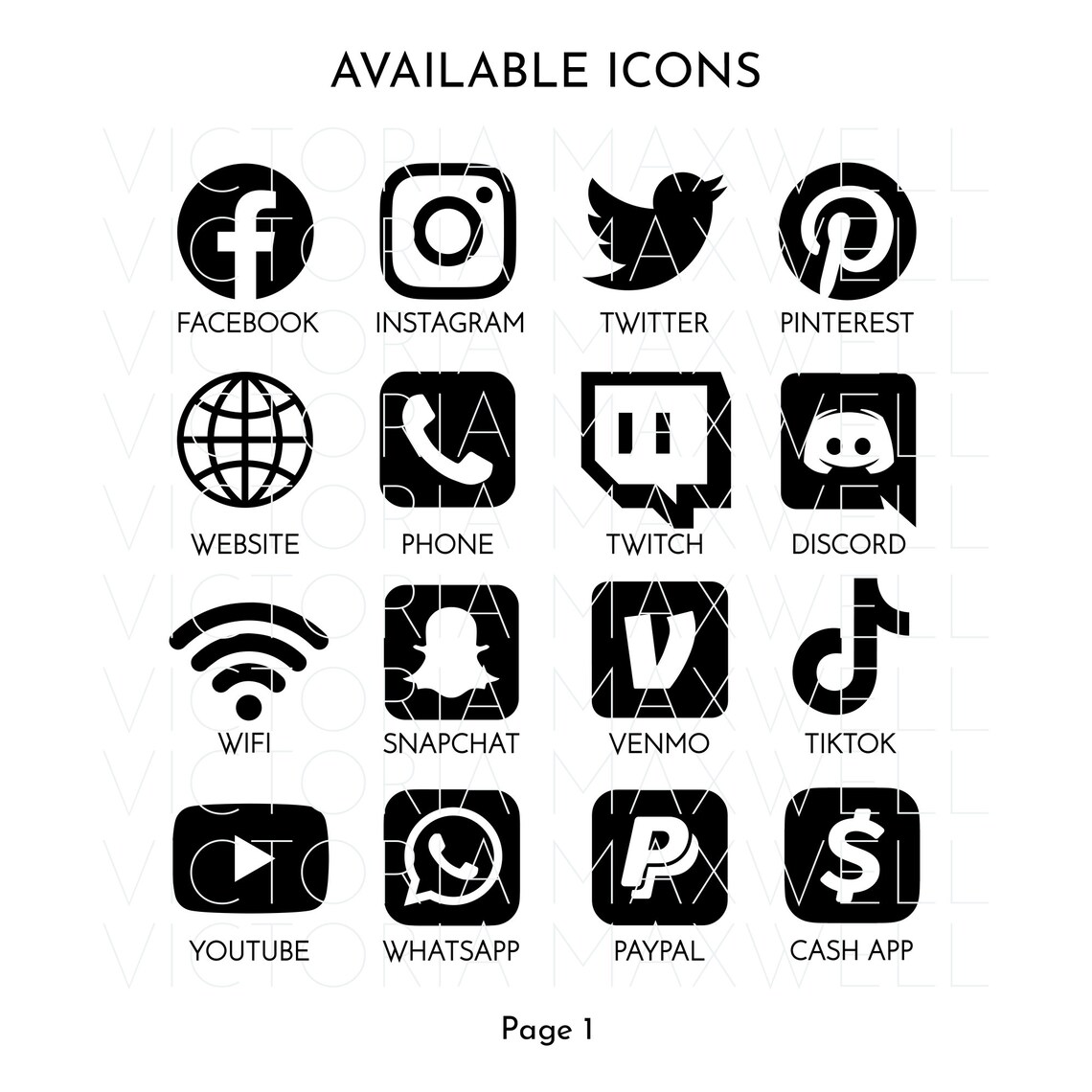 Triple Icon With Logo Business Social Media Sign Salon Sign - Etsy