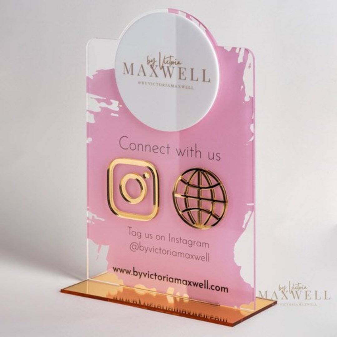 Multi Logo Business Social Media Sign With Your Business Logo Salon ...