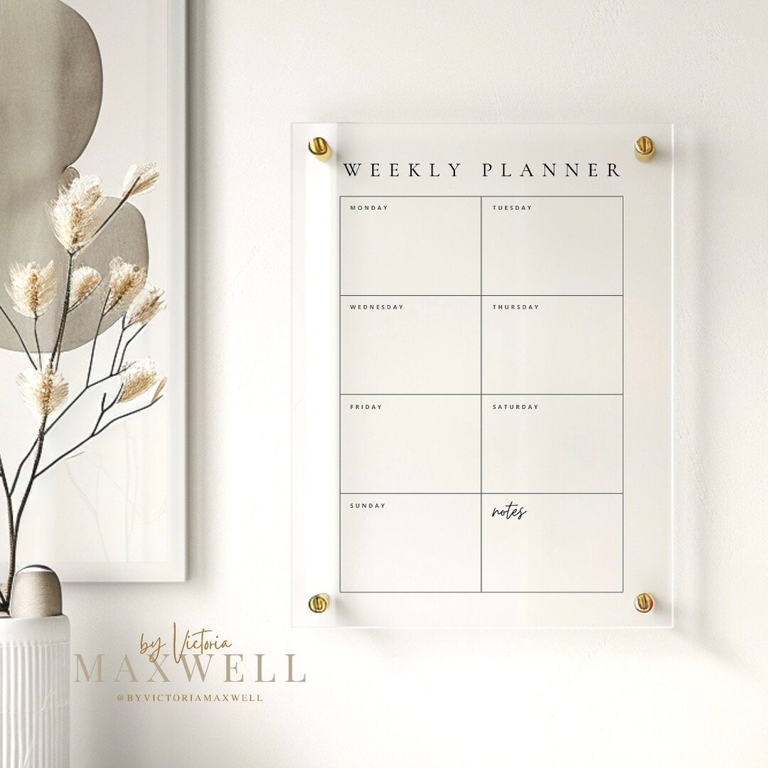 A4 Personal Weekly Planner | Recyclable Acrylic Reusable Wipeable ...