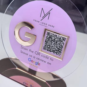 Custom QR Code Business Sign – Acrylic Review Link, Social Media or Tap ...