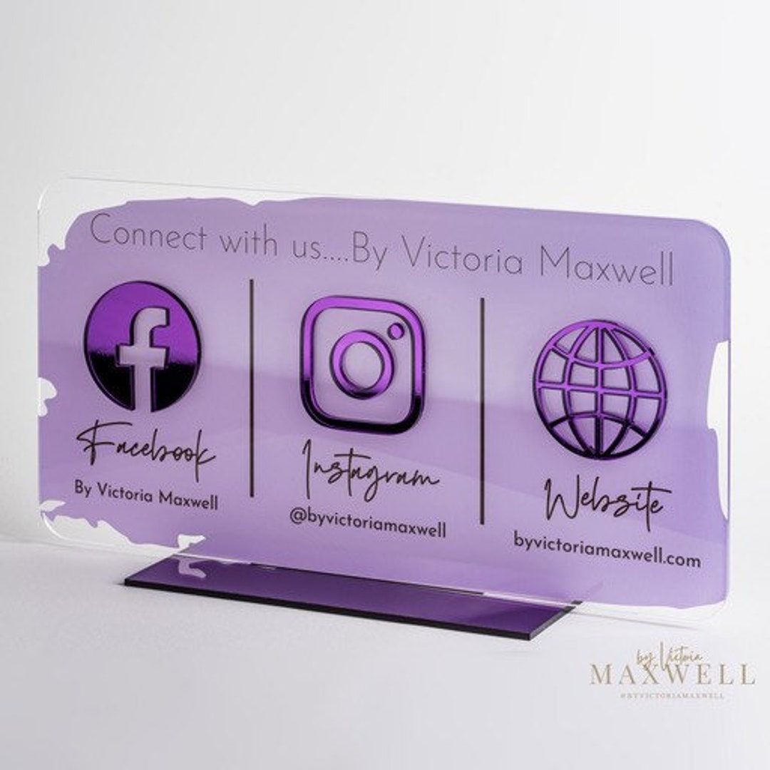 Triple Logo Business Social Media Sign Salon Sign - Etsy UK