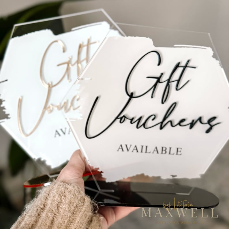 Gift Vouchers or Gift Cards Available Desktop Store Shop Sign - Etsy