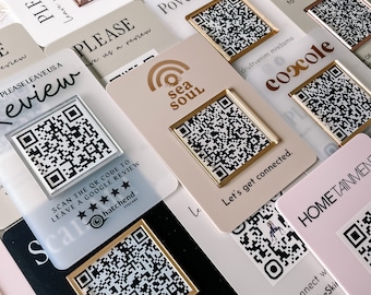 QR Code Display Sign Acrylic, Connect With Us, Social Media Sign ...