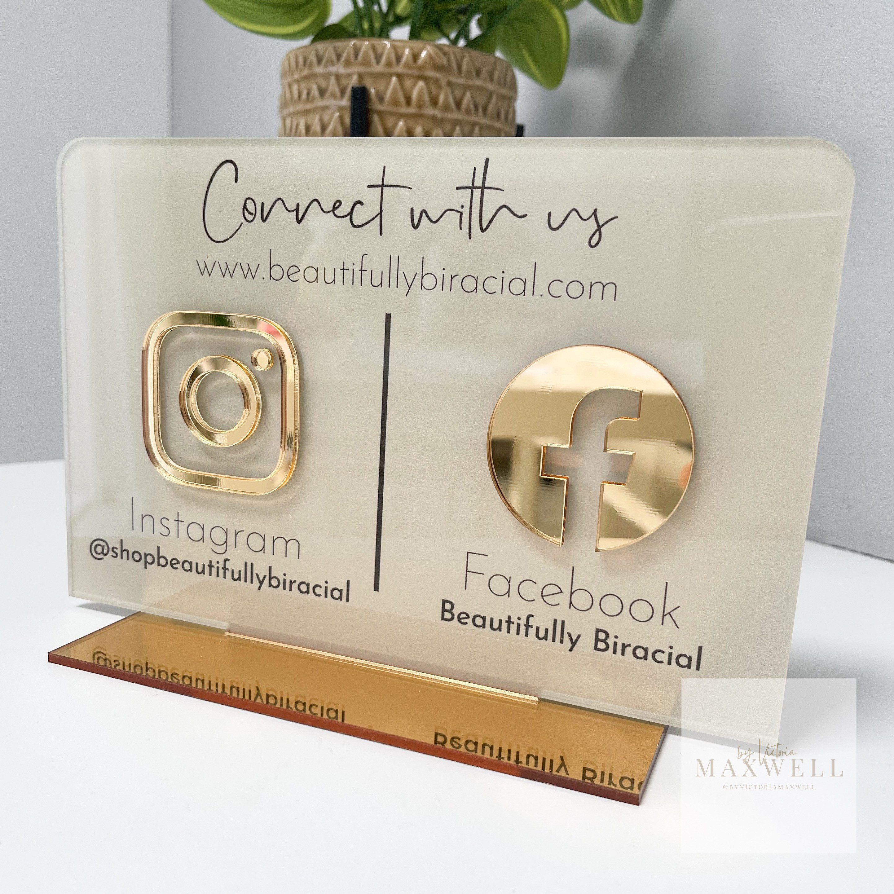 Double Business Social Media Sign Salon Sign Beauty Sign - Etsy