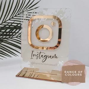 Custom Acrylic Instagram Sign for Business Reception - Social Media ...
