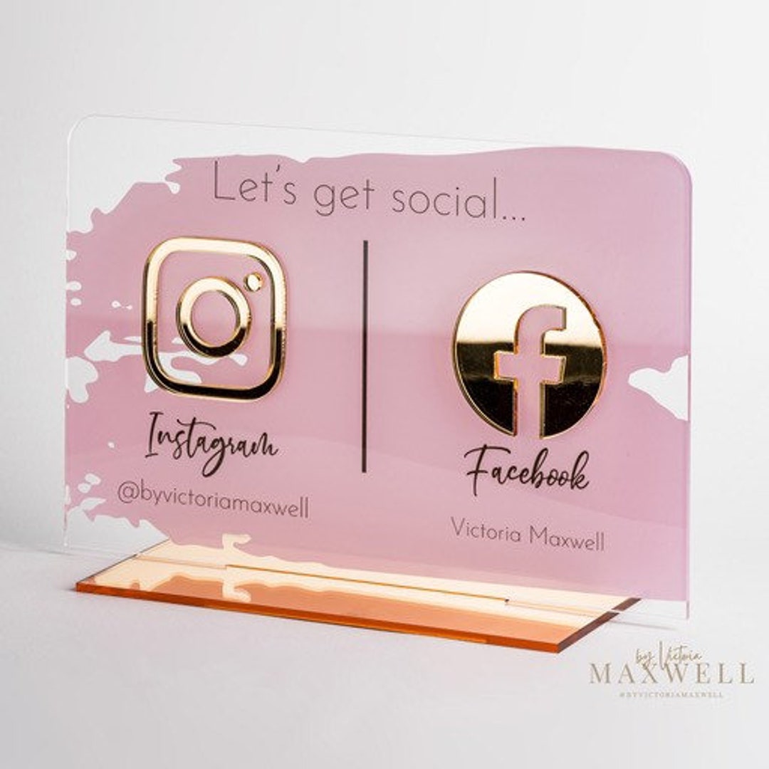Double Business Social Media Sign Salon Sign Beauty Sign - Etsy UK