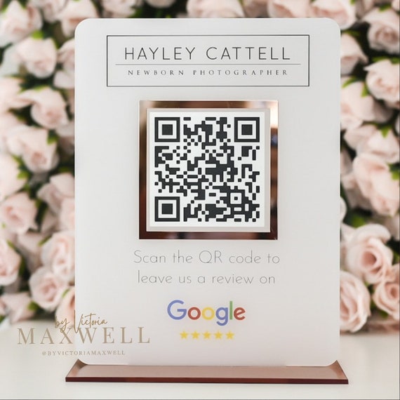 Business Review Link or Social Media QR Code Salon Sign - Etsy