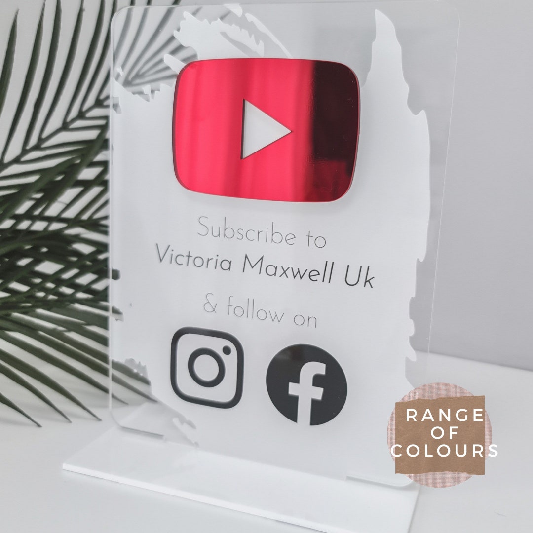 Personalised Youtube Channel Business & Social Media Sign - Etsy