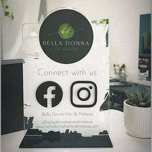 Multi Logo Business Social Media Sign With Your Business Logo Salon ...