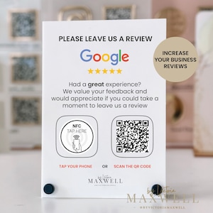 NFC Tap to Review QR Code Sign Business Review - Etsy