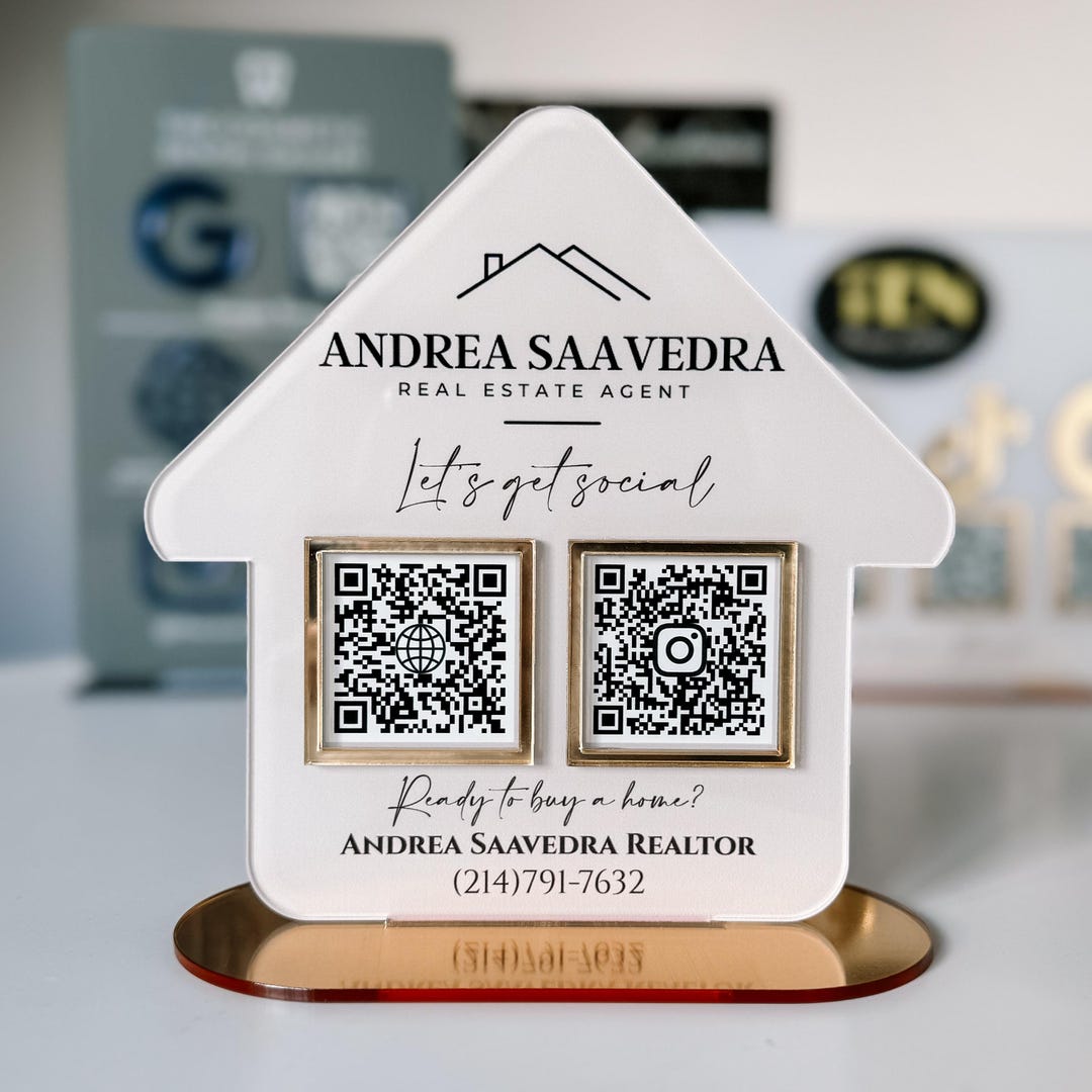 Realtor QR Code Sign | Vcard Contact QR Code | Real Estate Open House ...