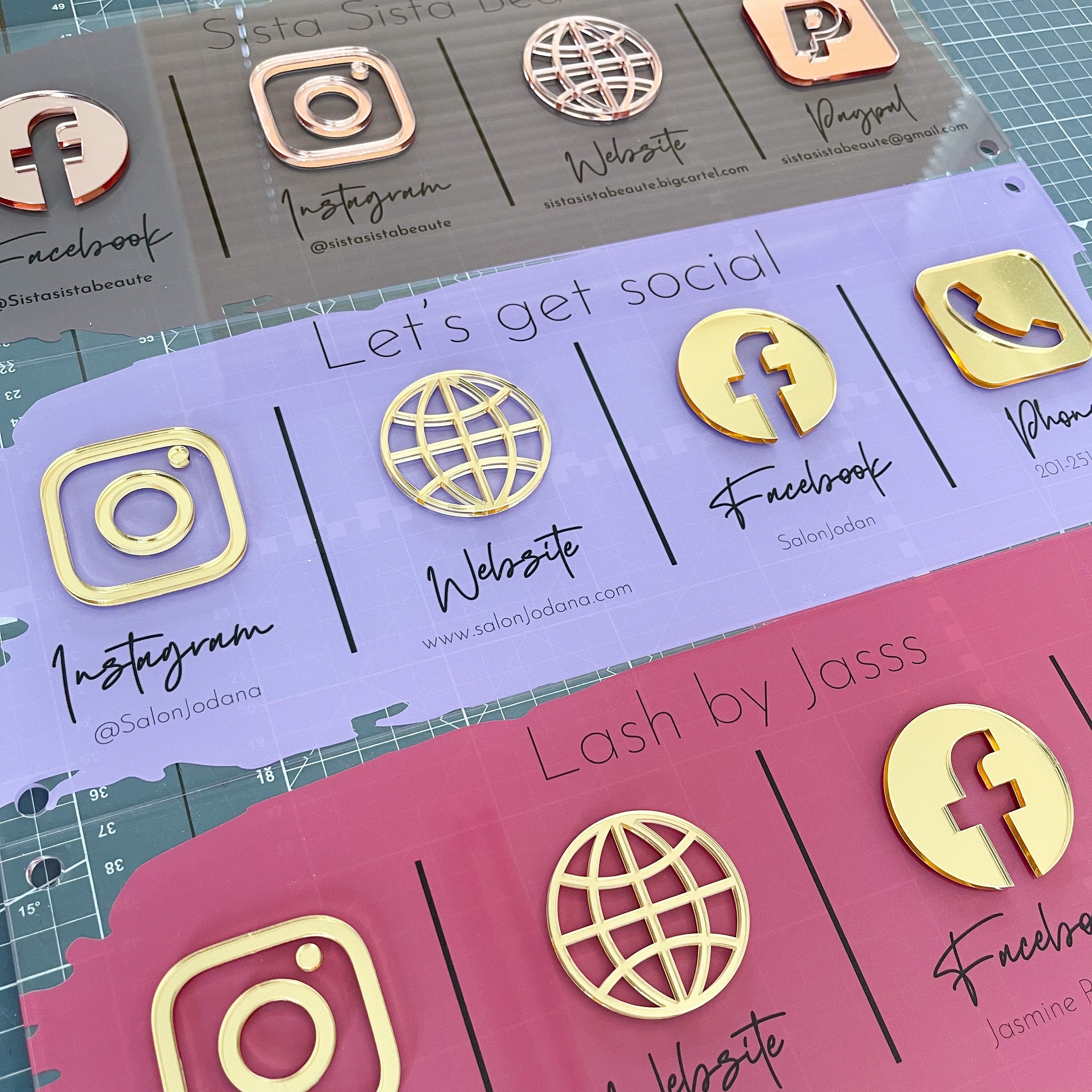 Large Wall Mounted Business Social Media Sign Salon Sign - Etsy