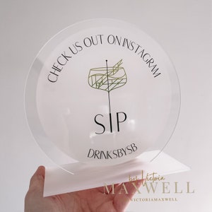 Round Logo Desktop Business Sign Plaque | Desk Name Plate | Reception ...