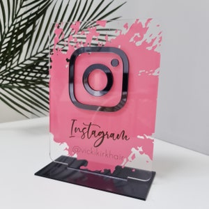 Custom Acrylic Instagram Sign for Business Reception - Social Media ...