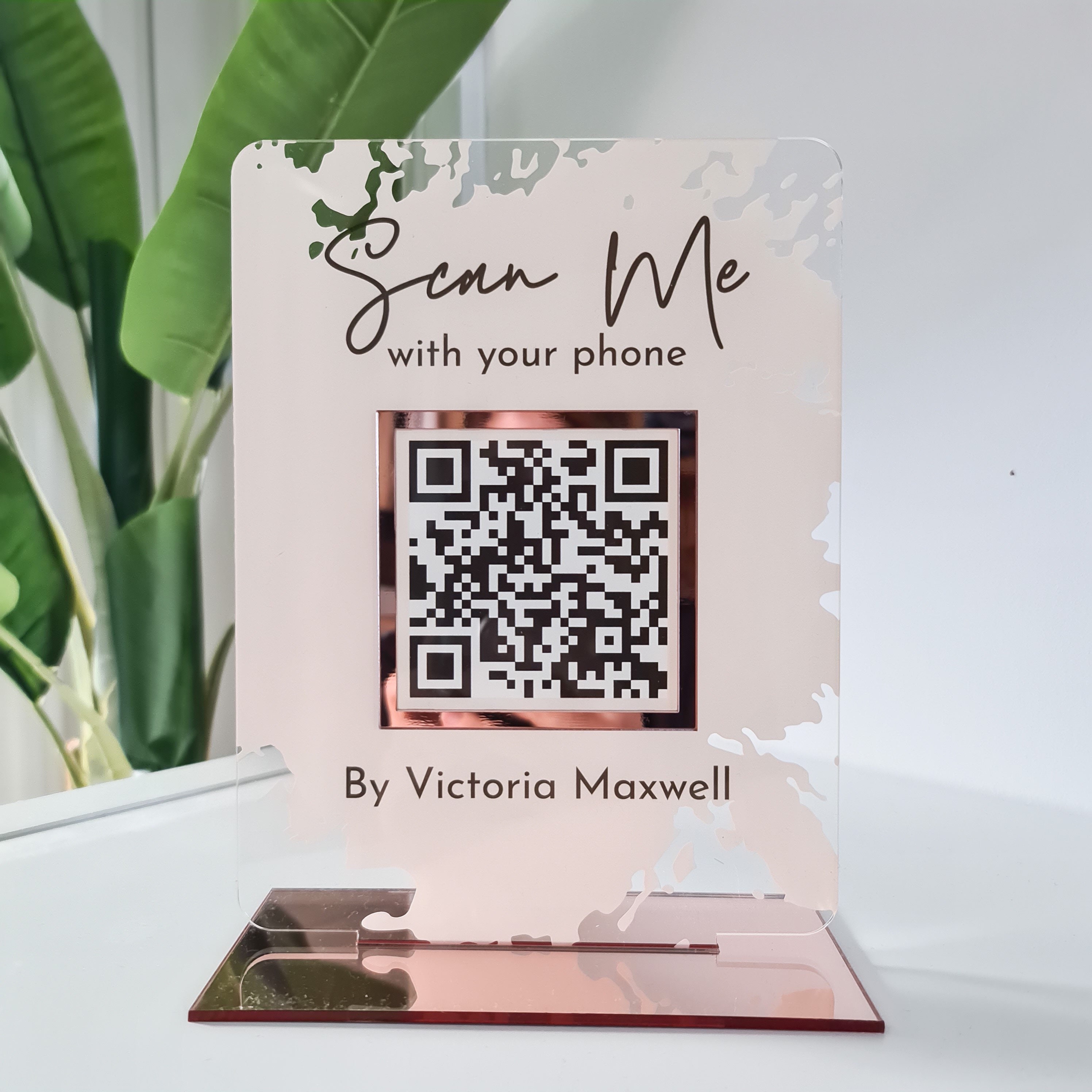 Connect With Us Instagram Facebook Social Media QR Pedestal Sign 