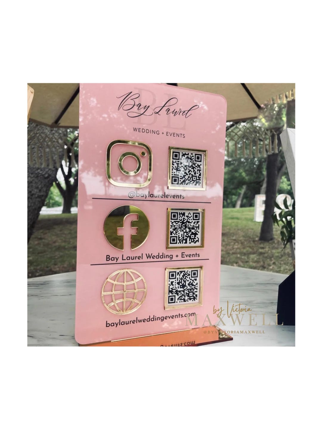 Acrylic Business Social Media Sign QR Code Plaque Signage Business ...