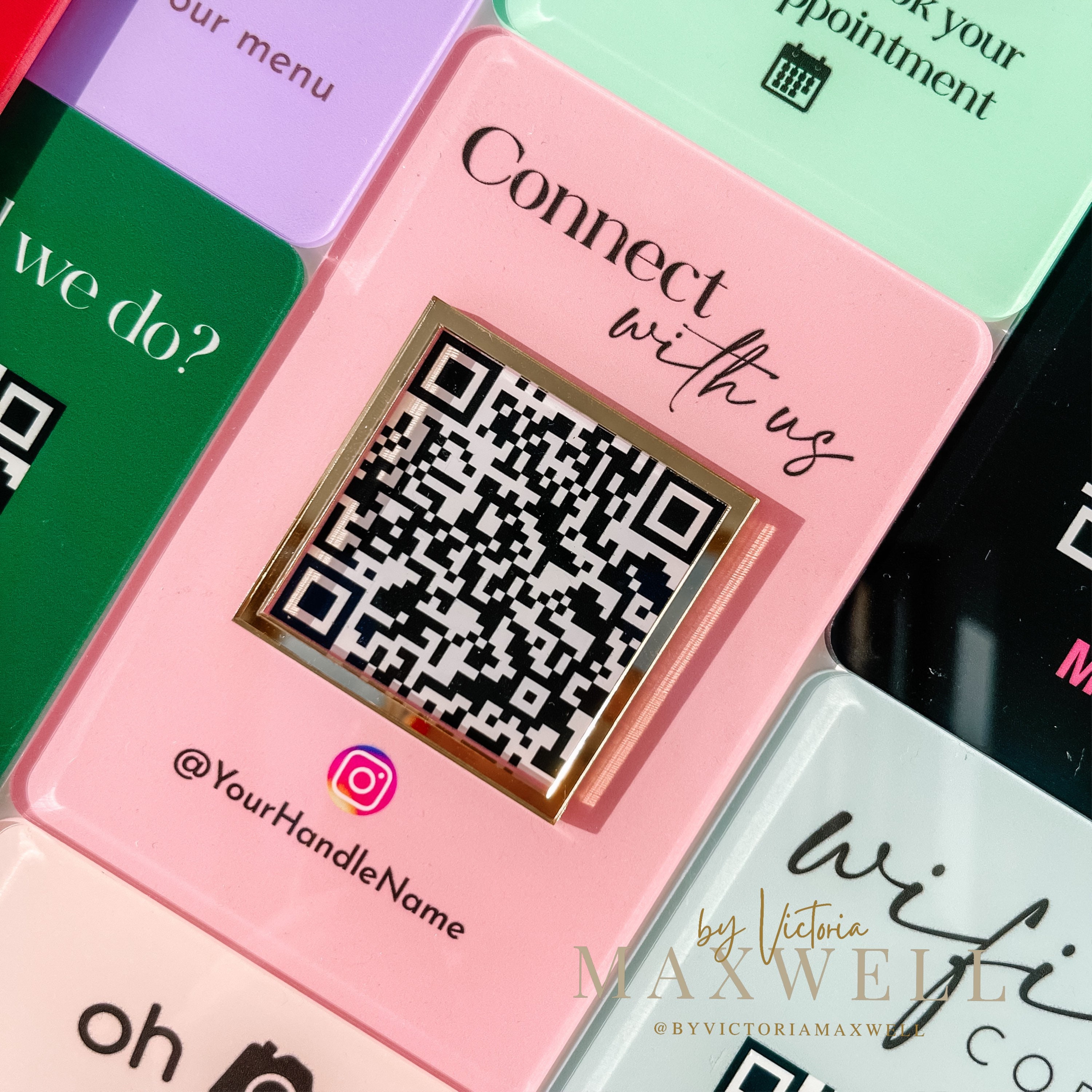 Mini QR Code Display Sign With Stand - Etsy