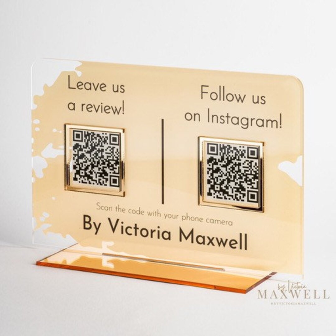 Double Business Social Media QR Sign Salon Sign Beauty Sign ...