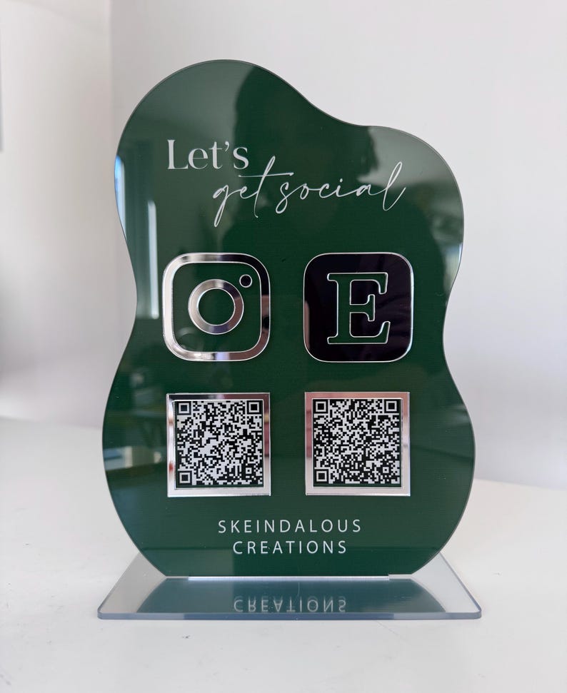 Custom Abstract QR Code Sign – Personalised Acrylic Social Media Sign ...
