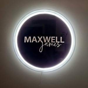 Neon Sign Mirror Acrylic Business Sign Home Office Personalised Name ...