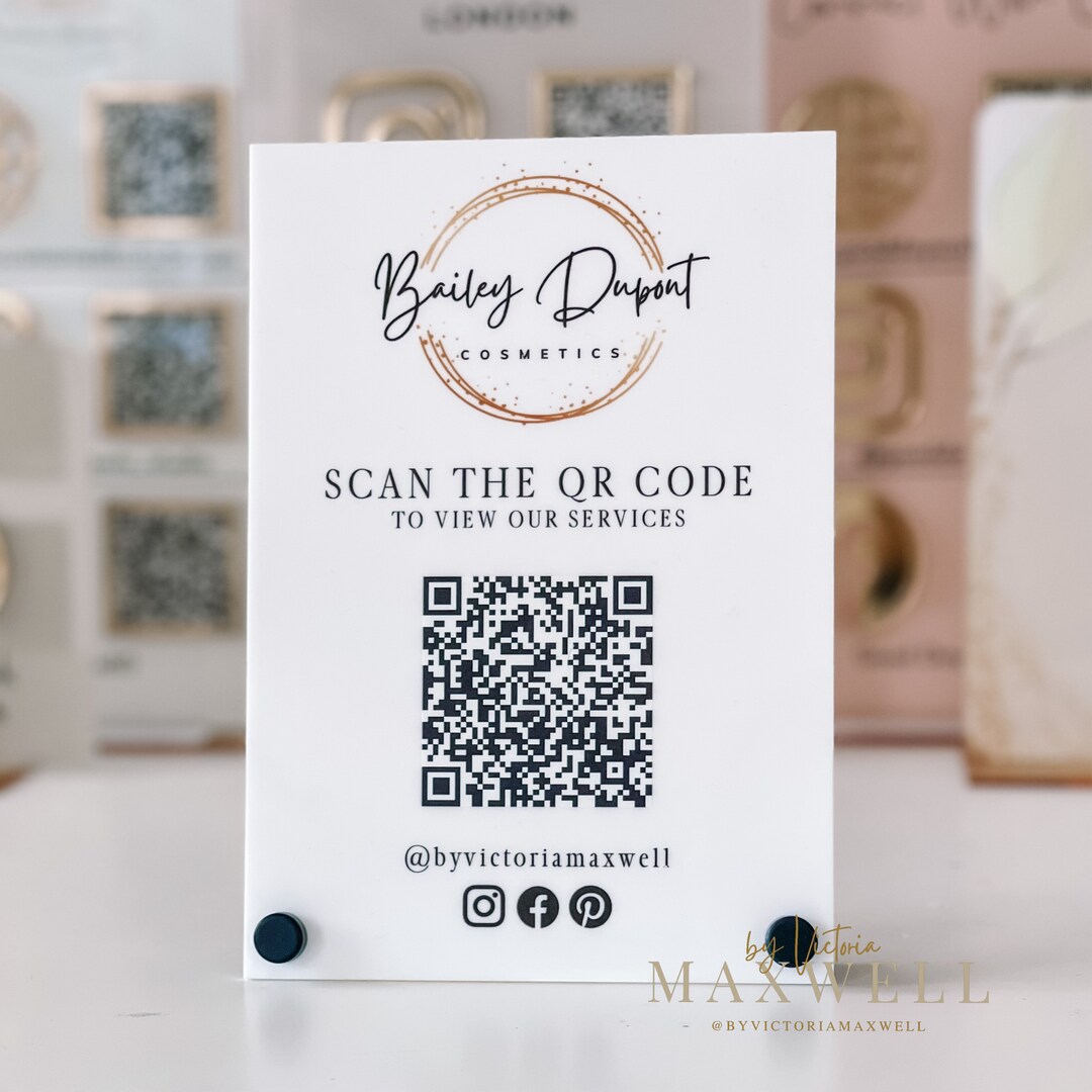 QR Code Sign | Acrylic Sign | Business Logo Sign | Social Media Sign ...