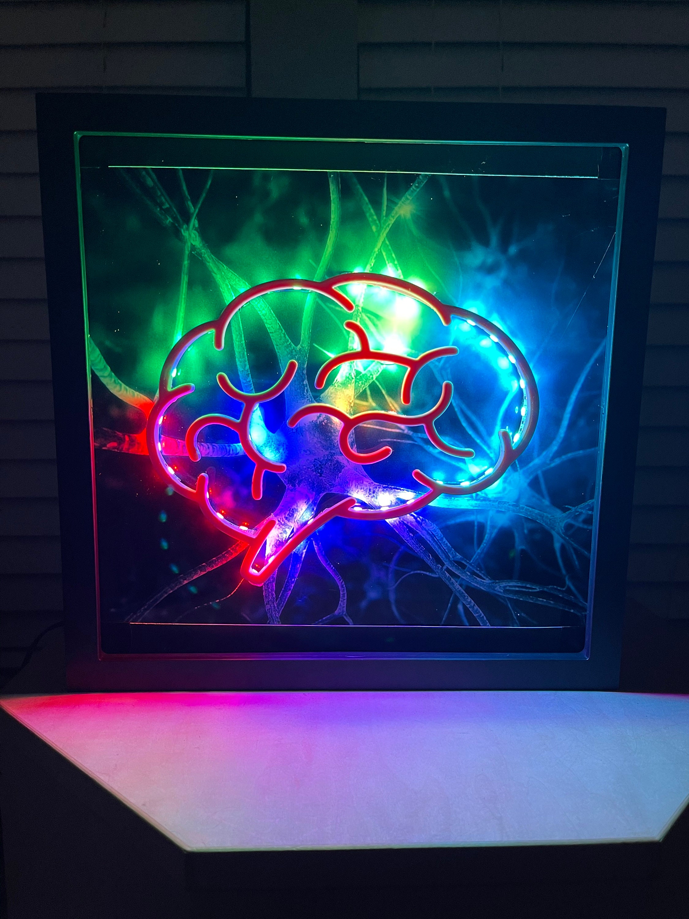 Brain LED Wall Sign Neuron Poster Gift | Etsy
