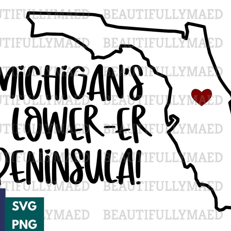 Michigan Lower Peninsula Svg - Etsy