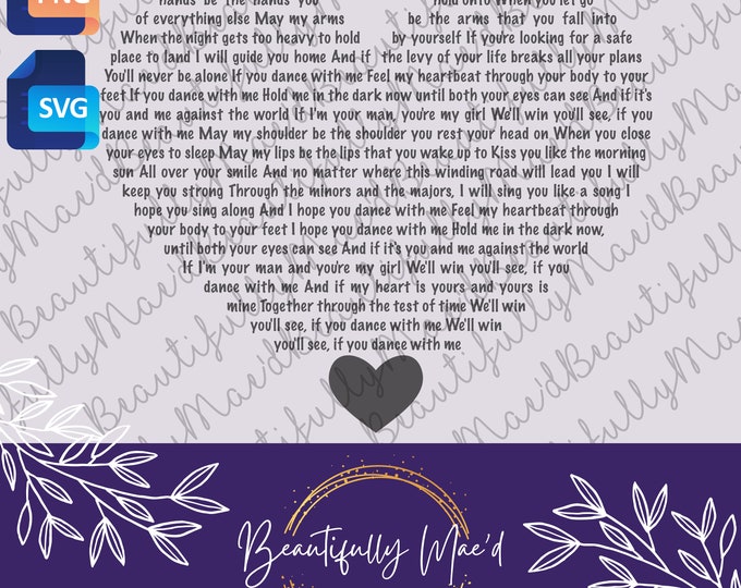 The Dance Heart Shaped SVG and PNG File - Etsy Canada