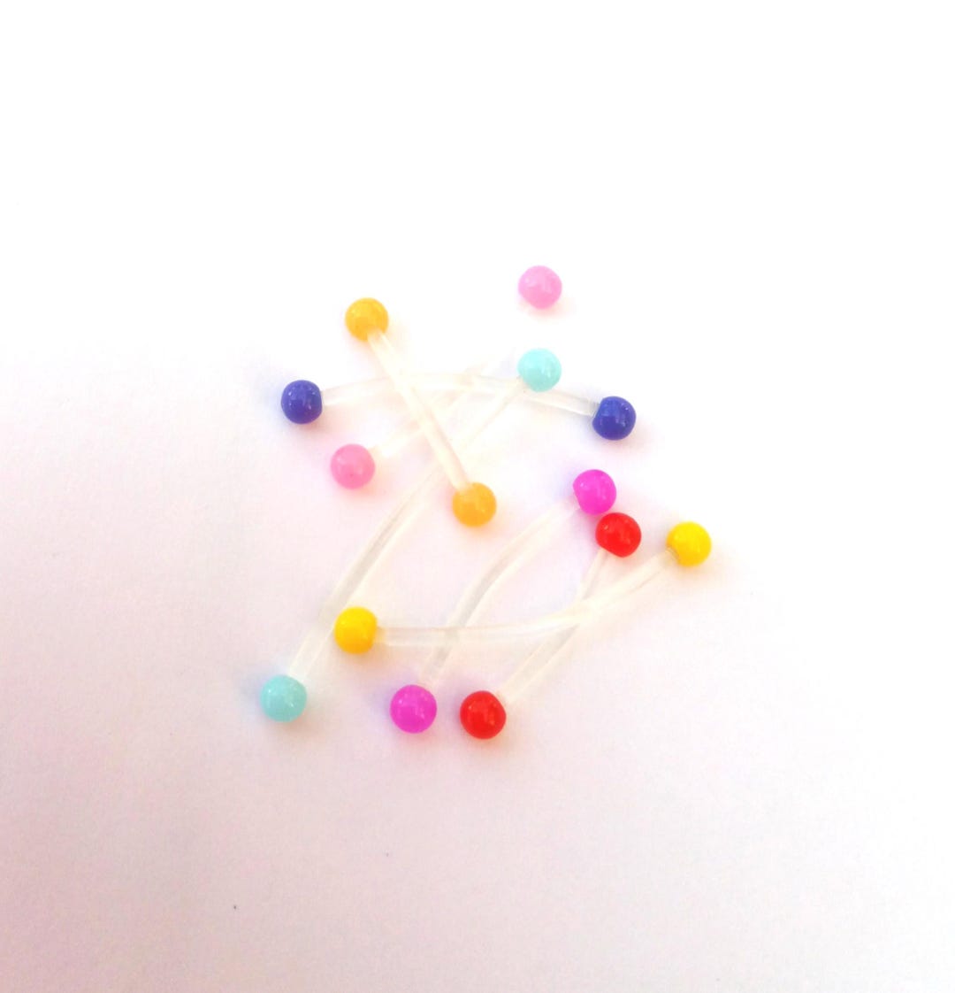 Eyebrow Bar THIN 16G Bioflex With Small 3mm Plastic Balls - Etsy