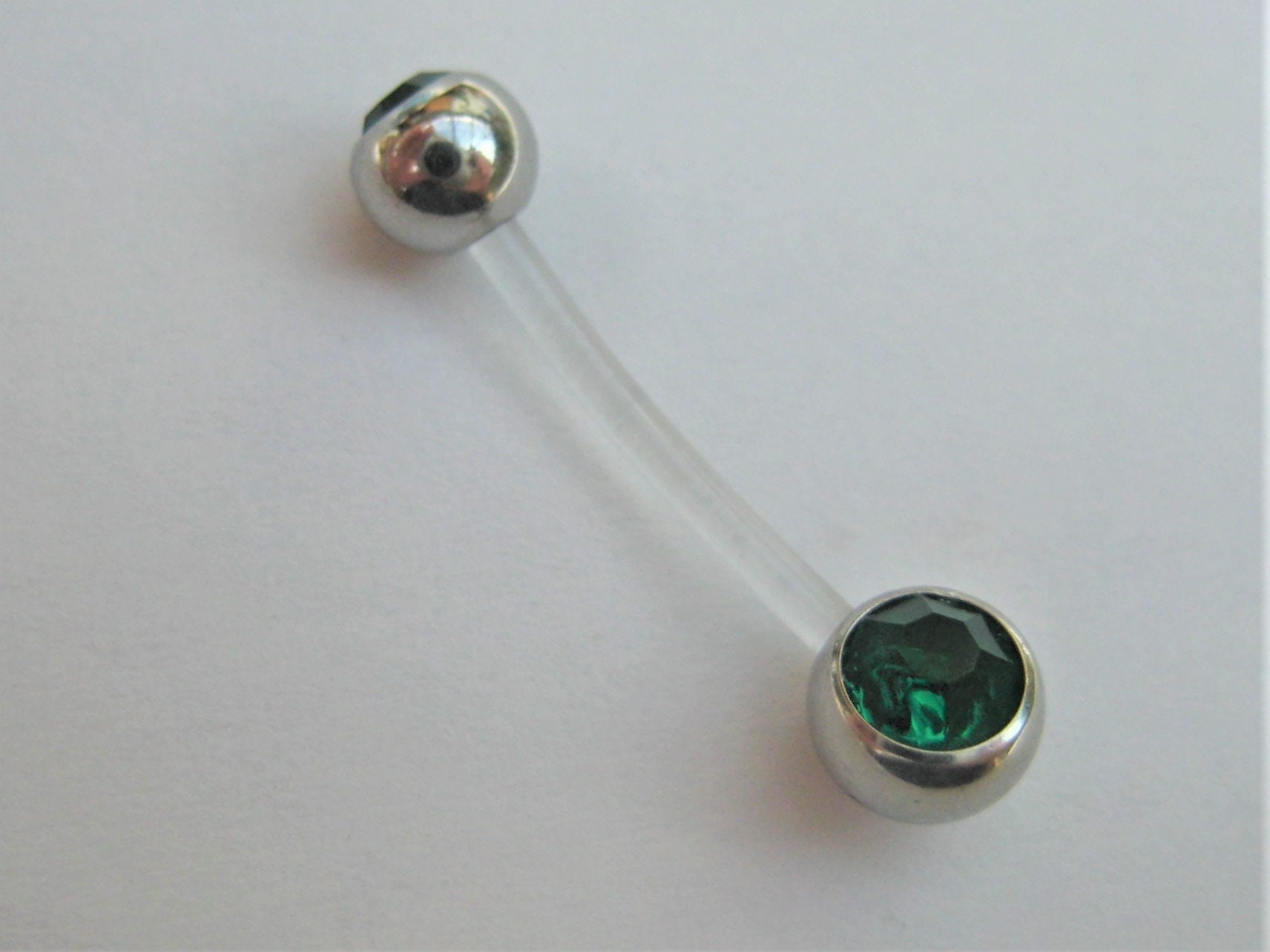 Double Gem Bioflex Belly Bar, 6mm to 50mm - Etsy UK
