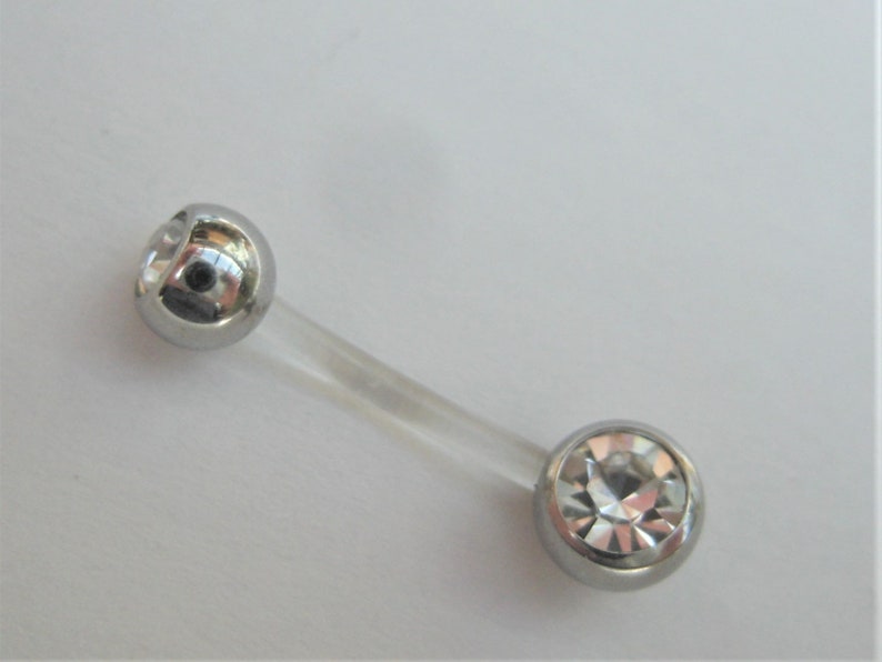 Double Gem Bioflex Belly Bar 6mm to 50mm - Etsy