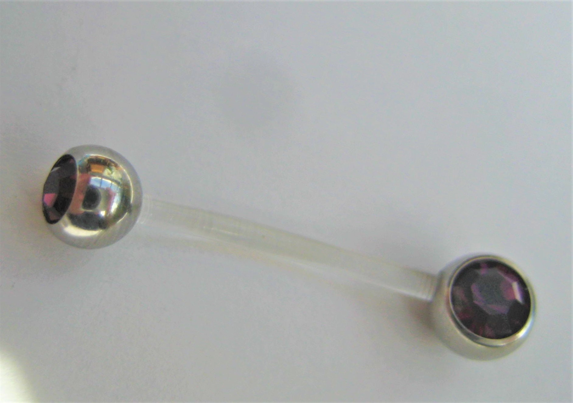 Double Gem Bioflex Belly Bar, 6mm to 50mm - Etsy UK
