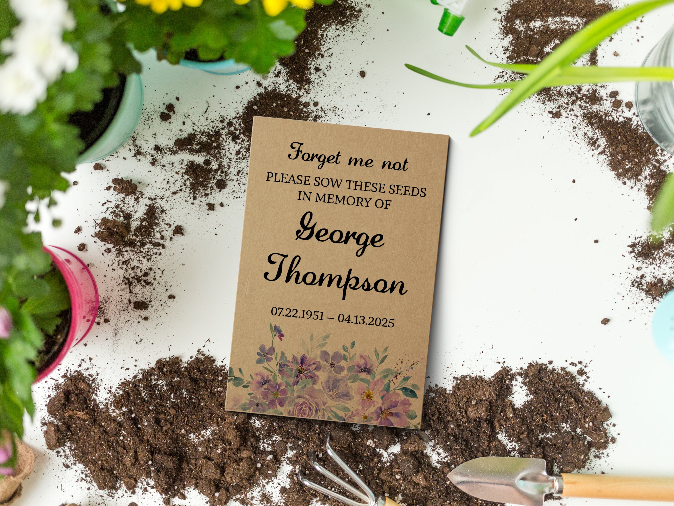 Forget Me Not Personalized Seed Packet Favor Memorial Service, Custom ...