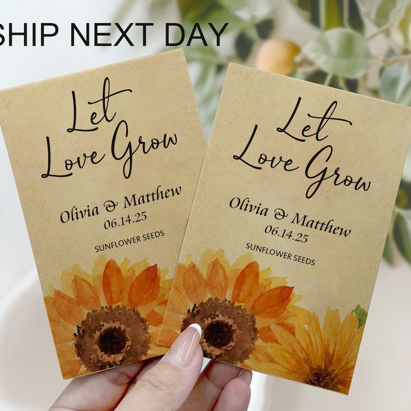 Sunflower Seed Packets Wedding Favors - Etsy