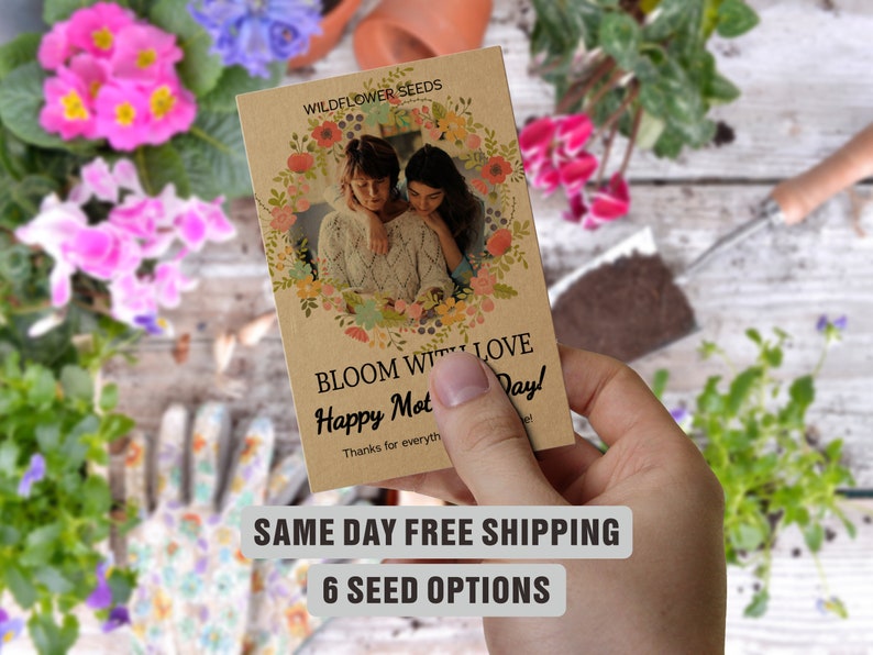 Mothers Day Plant Seed Gift Custom Photo Seed Packet for Mothers Day ...