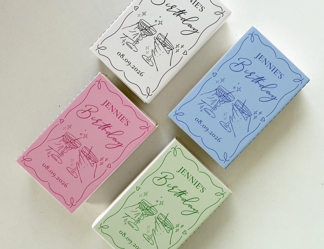 Personalized Birthday Match Boxes/custom Birthday Party Favor Matches ...