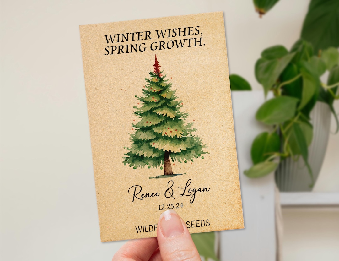 Custom Christmas Seed Packets Wildflower Wedding Seed Favors Holiday ...