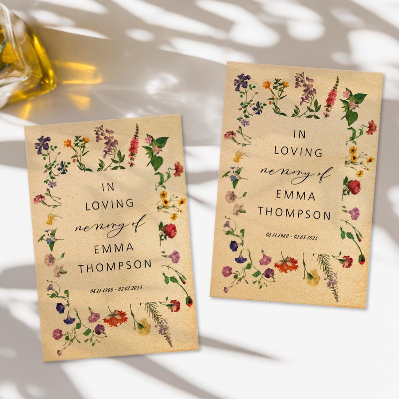 Memorial Seed Packet - Etsy