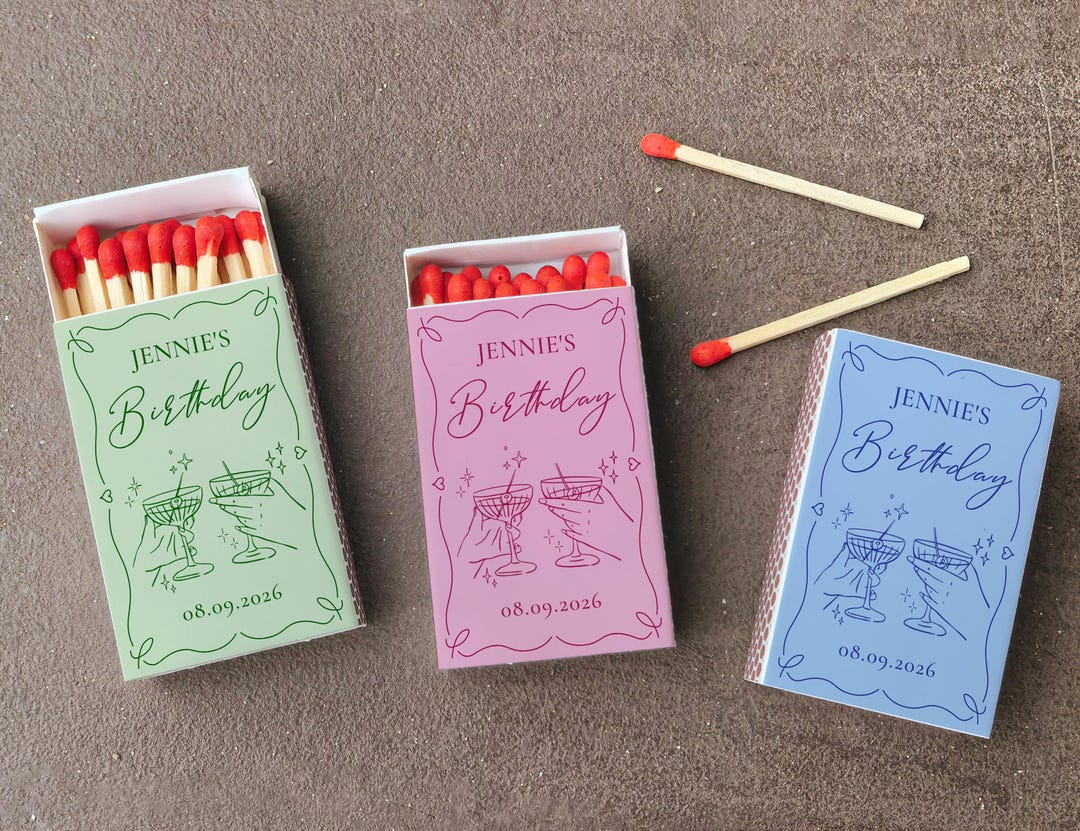 Custom Birthday Matches/custom Birthday Matchbooks/personalized Matches ...